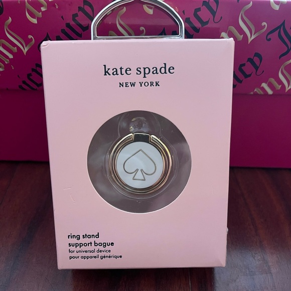 kate spade | Accessories | Kate Spade Nib Gold And White Phone Ring ...